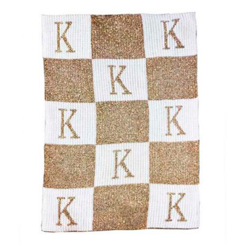 Metallic Initial & Blocks Blanket - Butterscotch Blankees ...