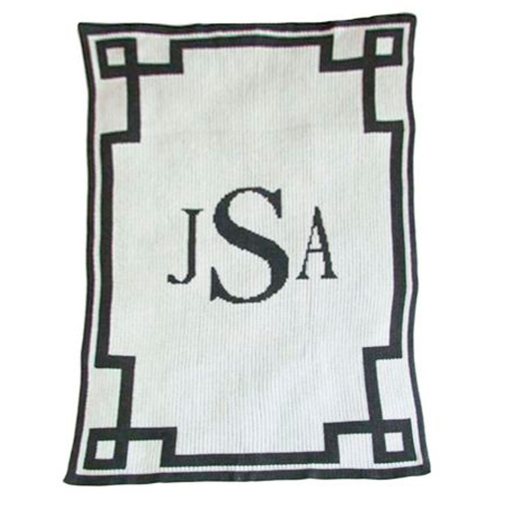 Monogram & Scroll Stroller Blanket - Butterscotch Blankees ...