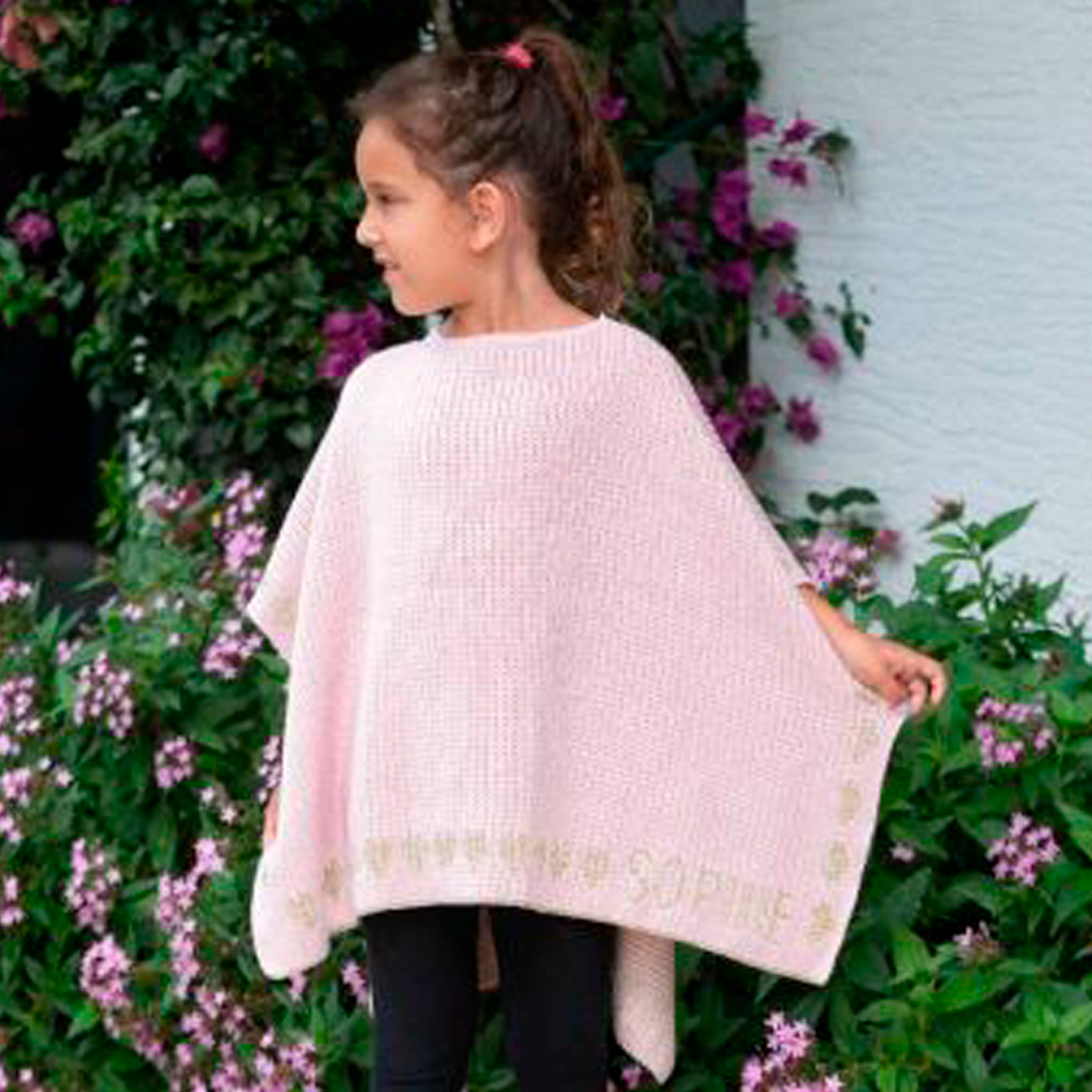 Kids Metallic string of hearts poncho - Butterscotch Blankees ...